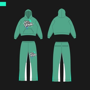 Flared Sweats Mockup Hoodie Template Flared Joggers Vector Mockup ...