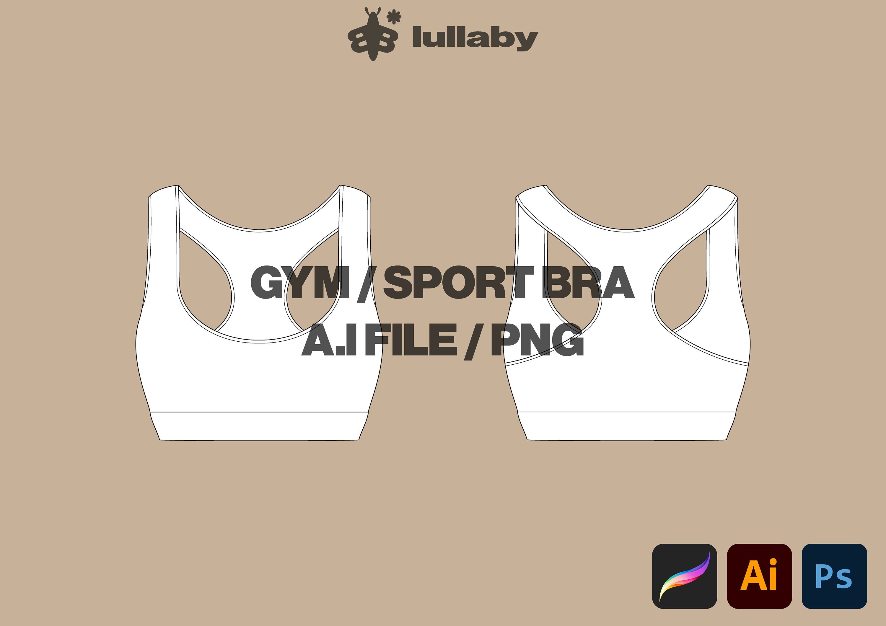 Women Sport Bra Template Gym Wear Mockup Active Wear Template ...