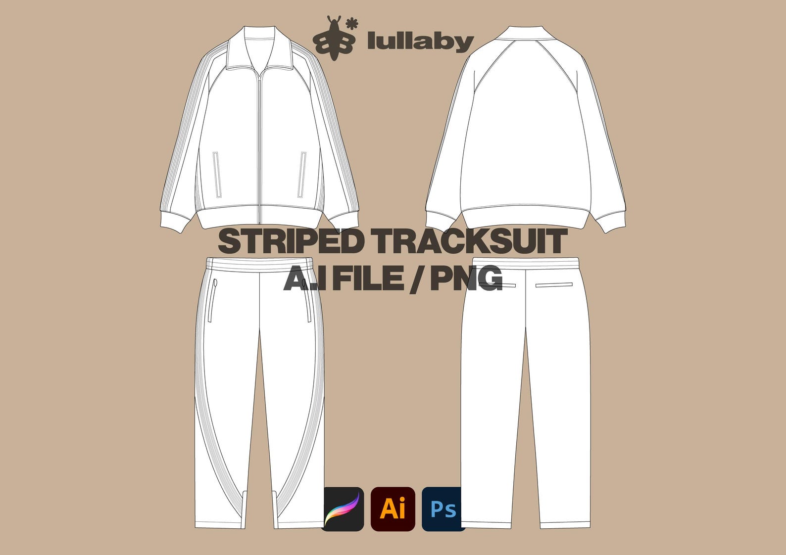 Tracksuit Template Streetwear Vector Jacket Mockup Joggers Vector Tech ...