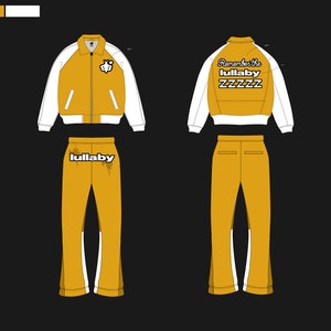 Streetwear Tracksuit Template + Flared Set Pack Vector Mockup ...