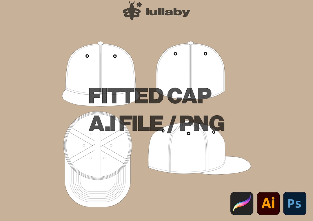 Streetwear Cap Streetwear Vector Cap Tech Pack Fitted Hat Mockup Vector ...