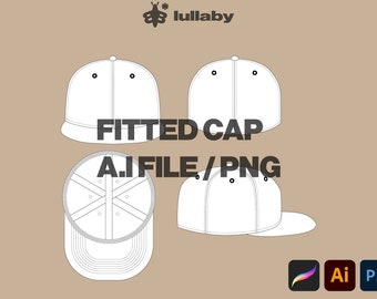 Fitted Cap Hat Vector Mockup Template - Etsy