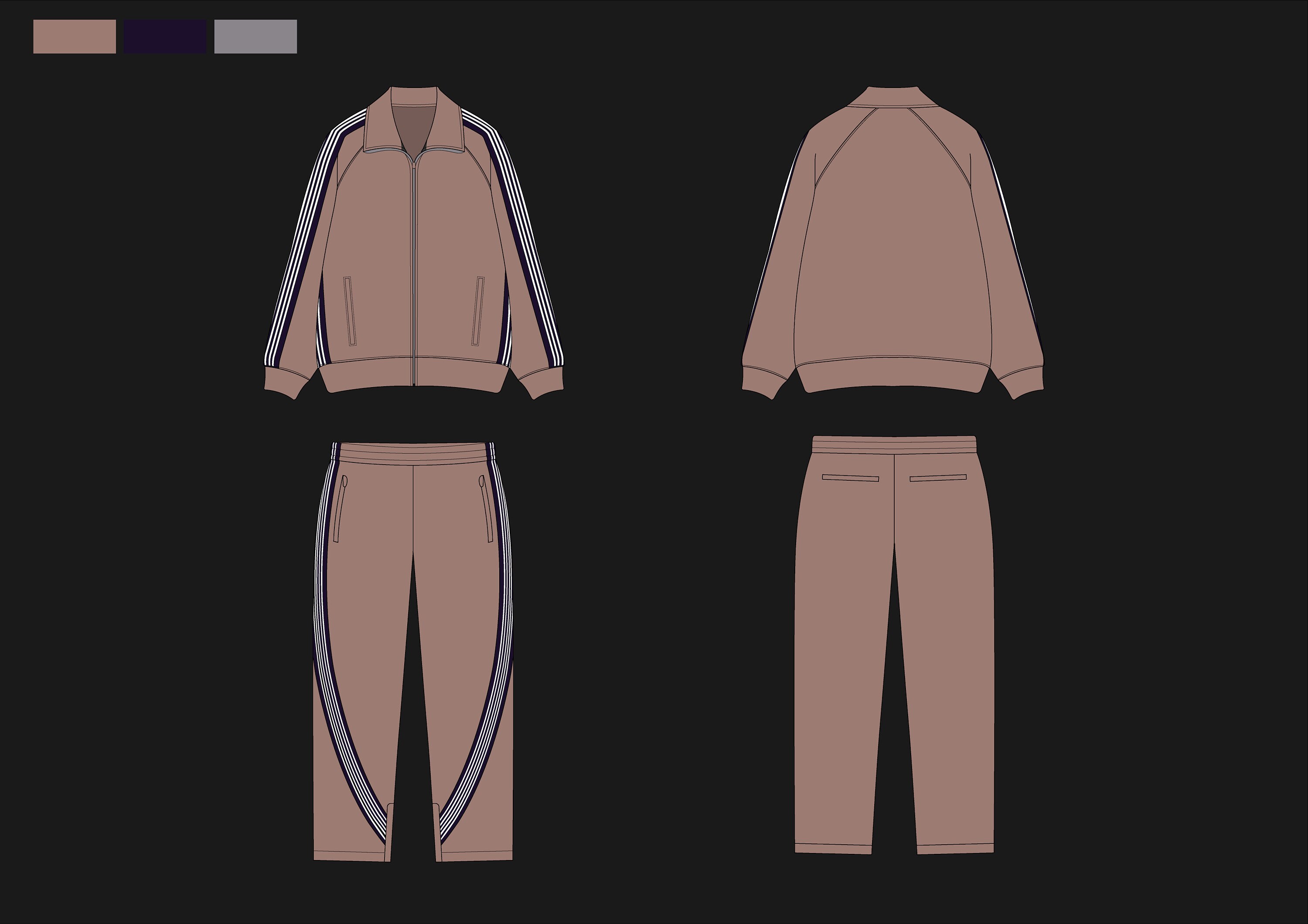 Tracksuit Template Streetwear Vector Jacket Mockup Joggers Vector Tech ...