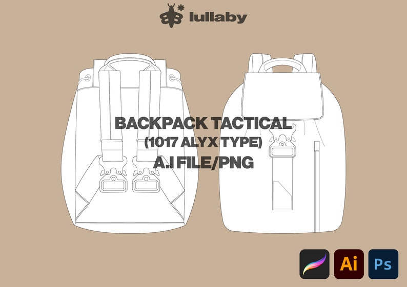 Backpack Template Bag Vector Template Clothing Mockups Streetwear ...
