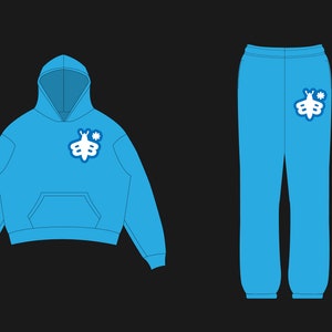 Streetwear Tracksuit Template + Flared Set Pack Vector Mockup ...