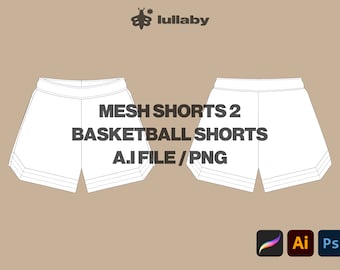 Basketball Mesh Shorts Streetwear Vector Ai Editable Digital Mockup ...