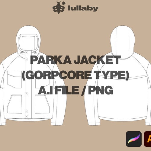 Streetwear Puffer Jacket TNF Mockup Vector Adobe - Etsy