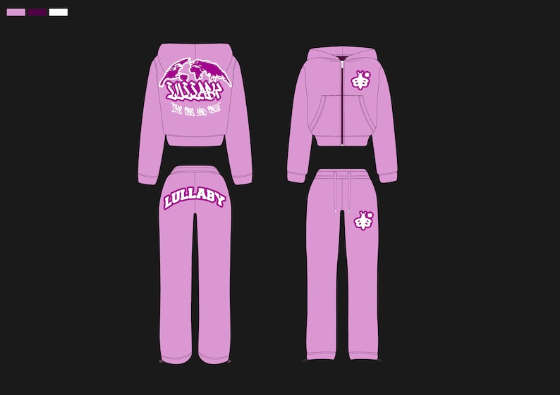 Women Cropped Hoodie Template Tracksuit Mockup Joggers Vector ...