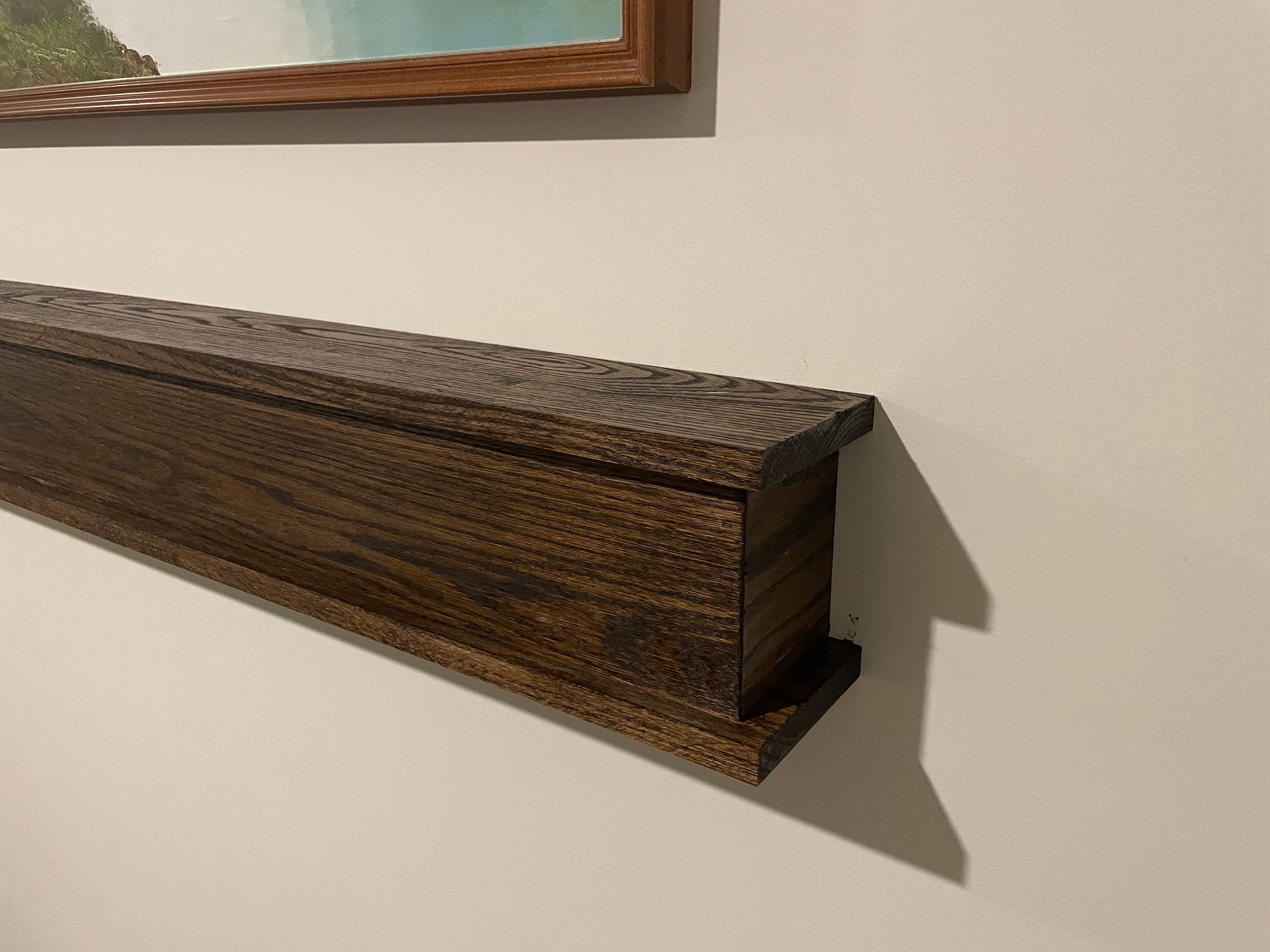 ANY COLOR FINISH Fireplace Mantel, Red Oak, Box Beam, Transitional Free ...