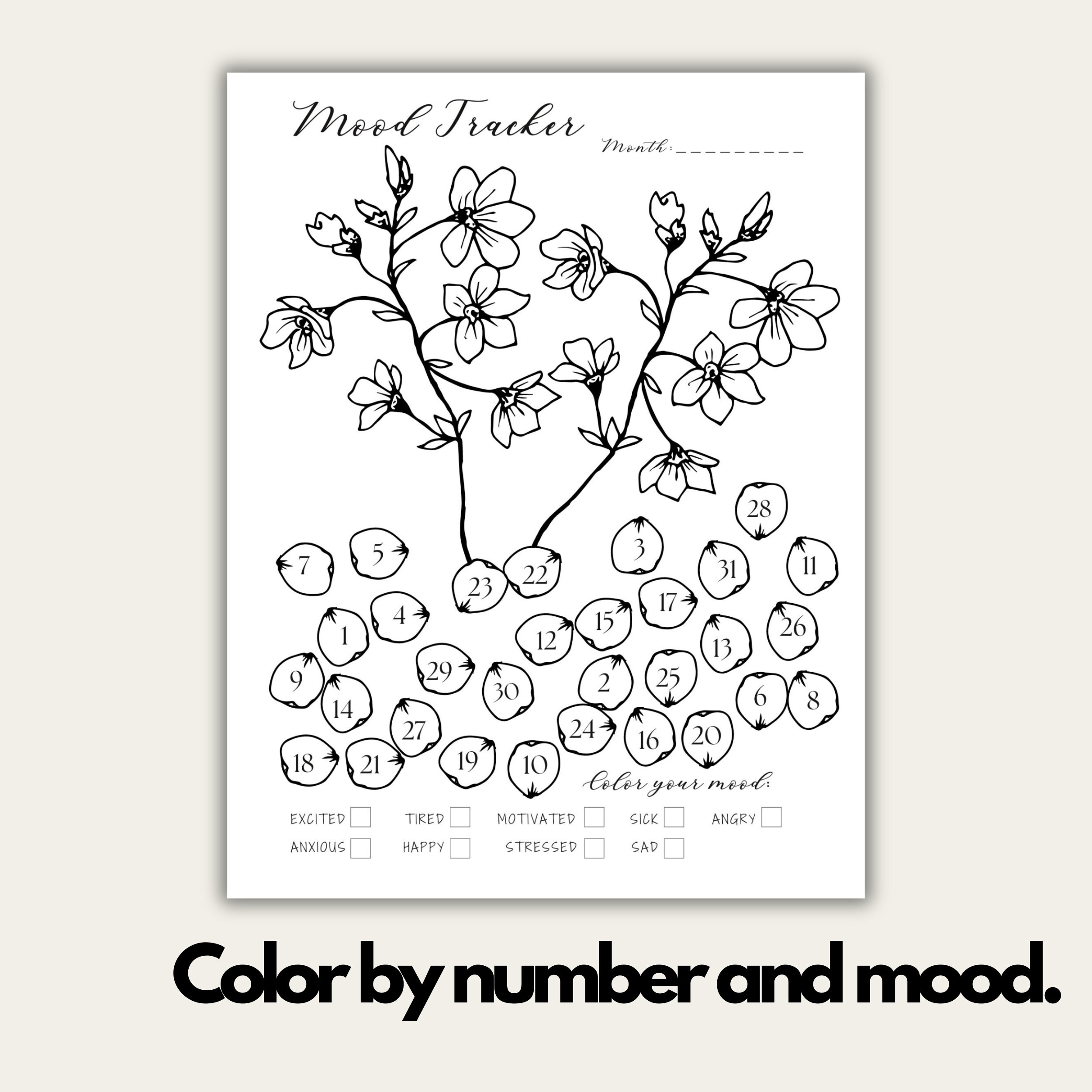 Mood Tracker Growth Mindset Self Care Worksheet Personal - Etsy