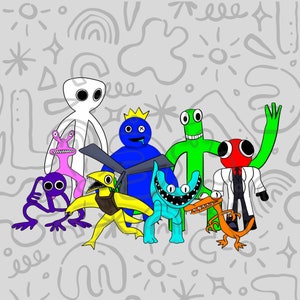 Roblox-inspired Rainbow Friends Characters PNG Digital Download: Ideal ...