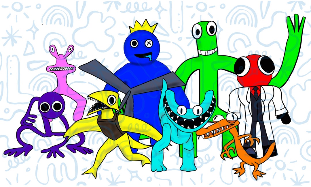 Roblox-inspired Rainbow Friends Characters PNG Digital - Etsy Canada