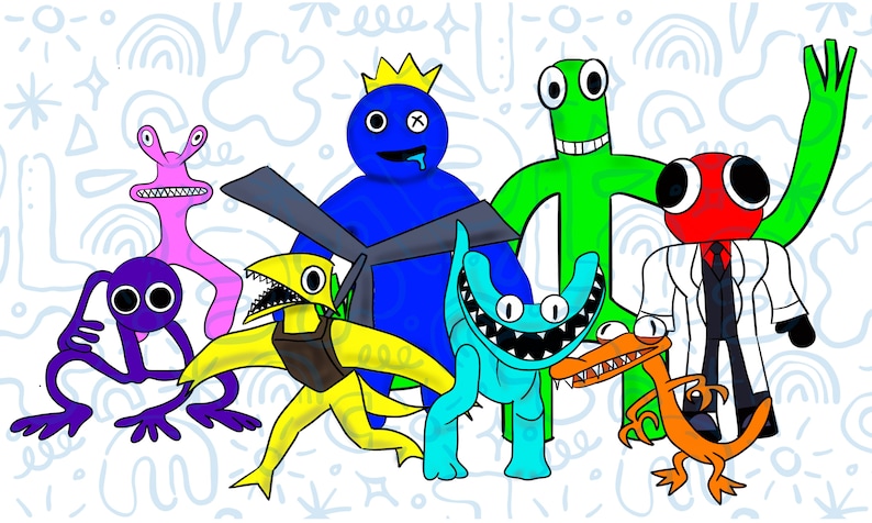 Roblox-inspired Rainbow Friends Characters PNG Digital - Etsy Canada