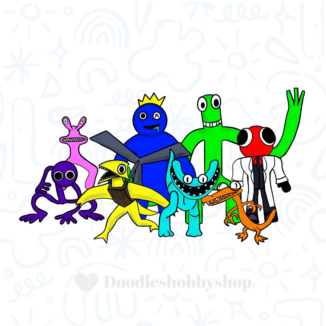 Roblox-inspired Rainbow Friends Characters PNG Digital Download: Ideal ...