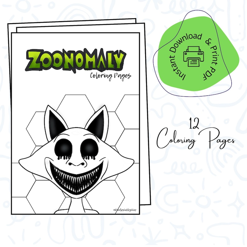 Zoonomaly Coloring Pages PDF - Etsy