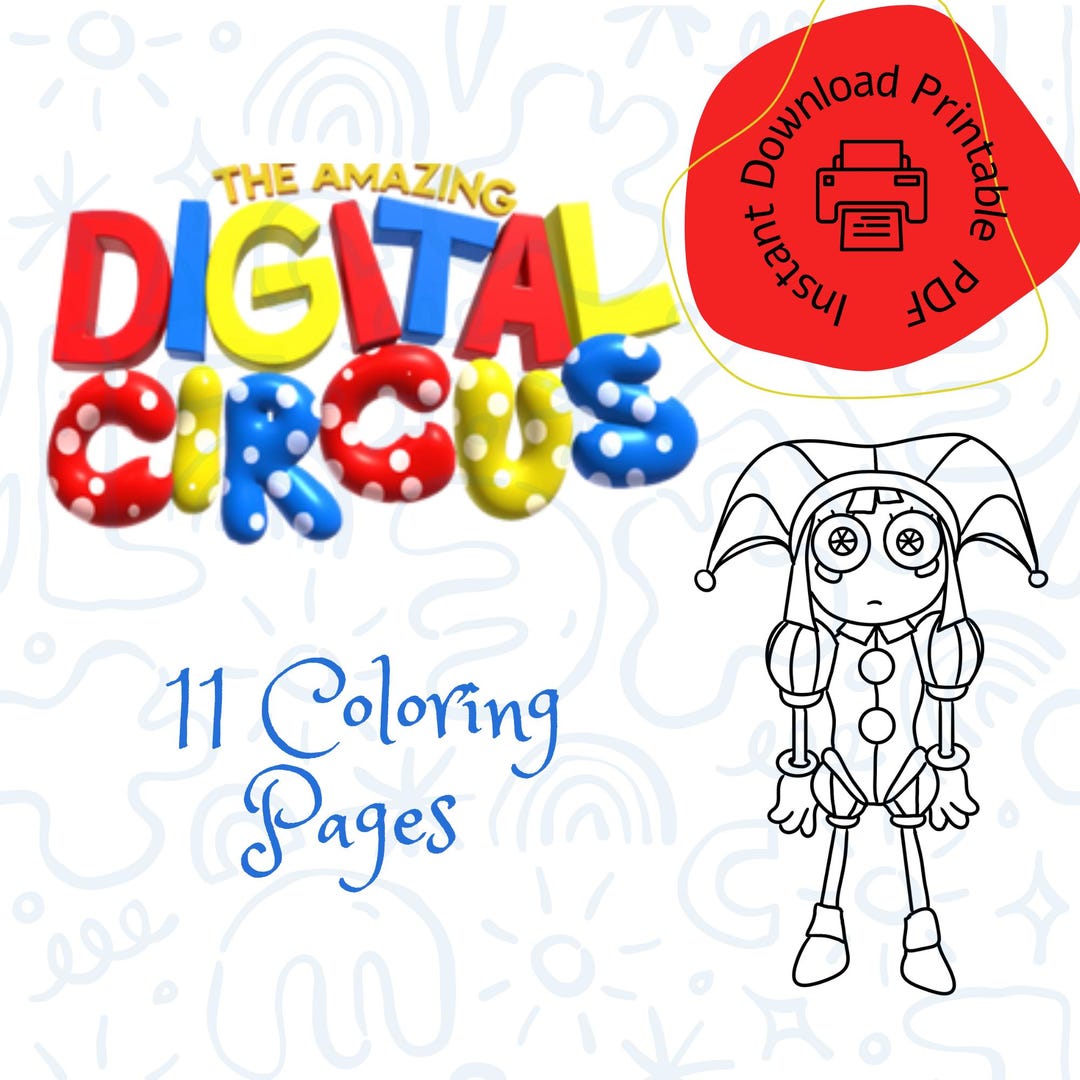 The Amazing Digital Circus Coloring Pages PDF, Instant Download ...