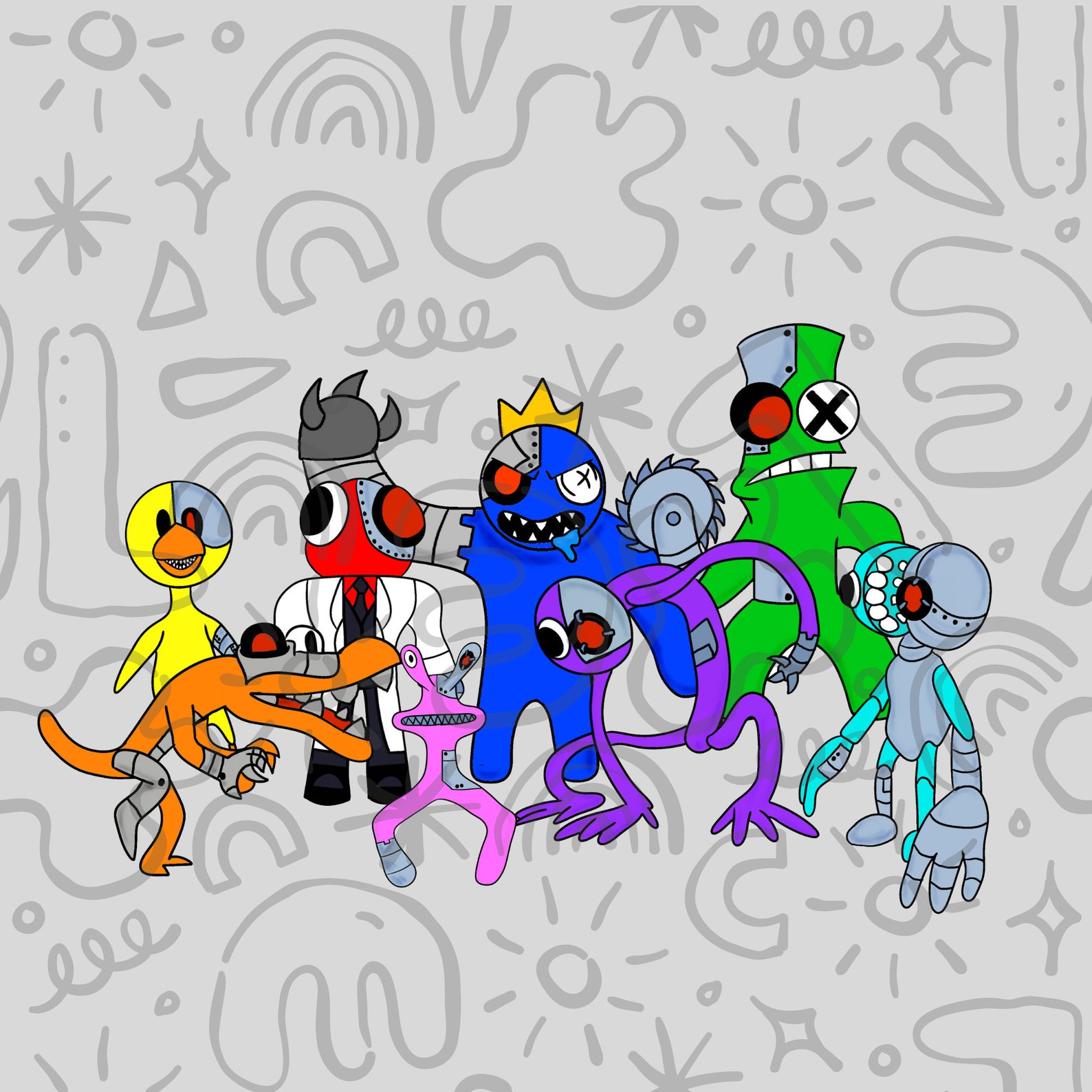 Metal Rainbow Friends Robot Roblox PNG Digital Download inspired ...
