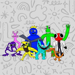 Roblox-inspired Rainbow Friends Characters PNG Digital - Etsy