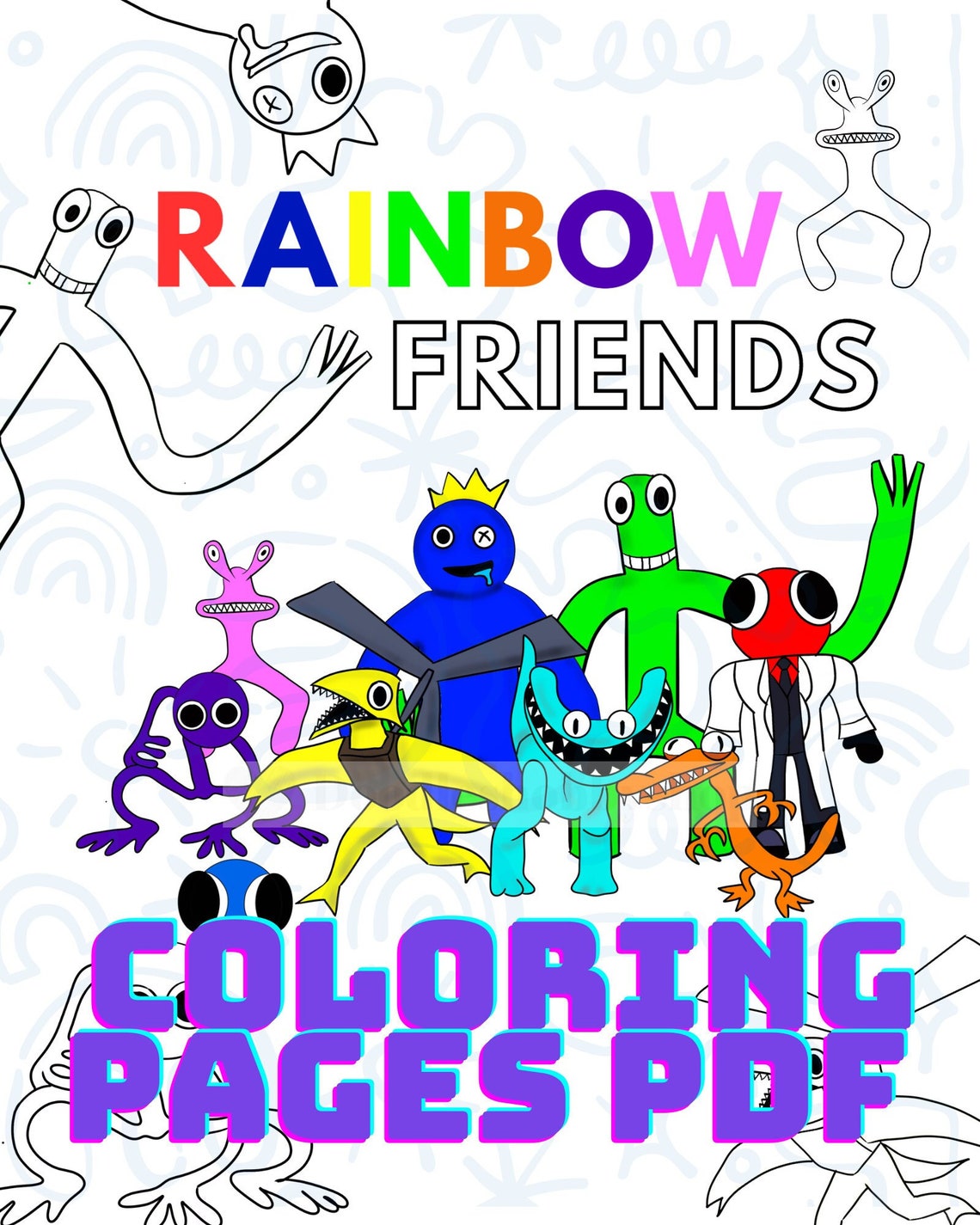 Rainbow Friends Roblox Coloring Pages PDF Digital Download - Etsy Canada