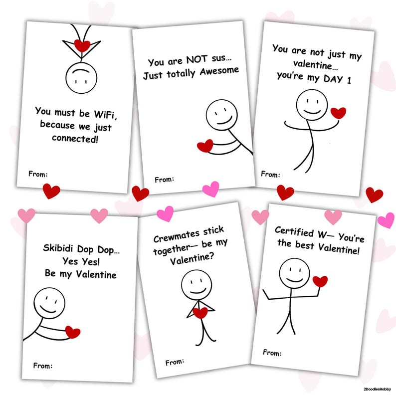 Slang Kids Valentine's Day Mini Cards, Funny Printable Classroom ...