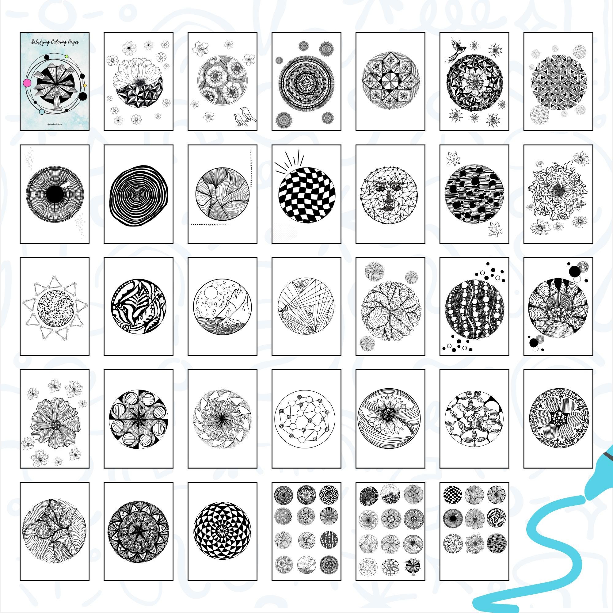 Satisfying Patterns Coloring Pages PDF Instant Download - Etsy