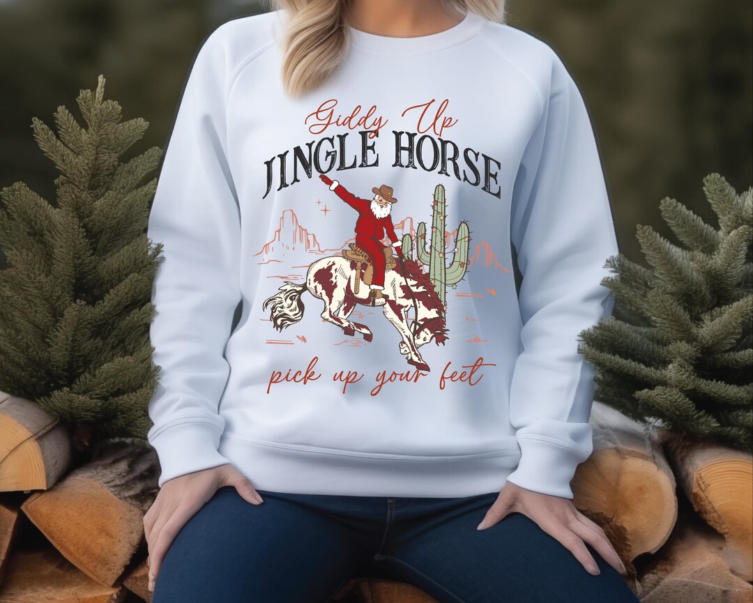 Giddy up Jingle Horse Kick up Your Feet, Fun Christmas Designs, Santa ...