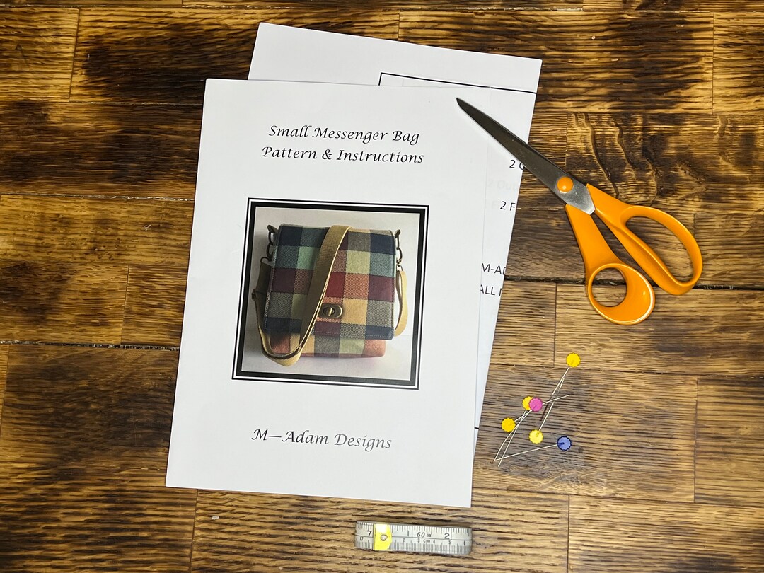 Small Messenger Bag Pattern and Instructions, Adjustable Shoulder Strap ...
