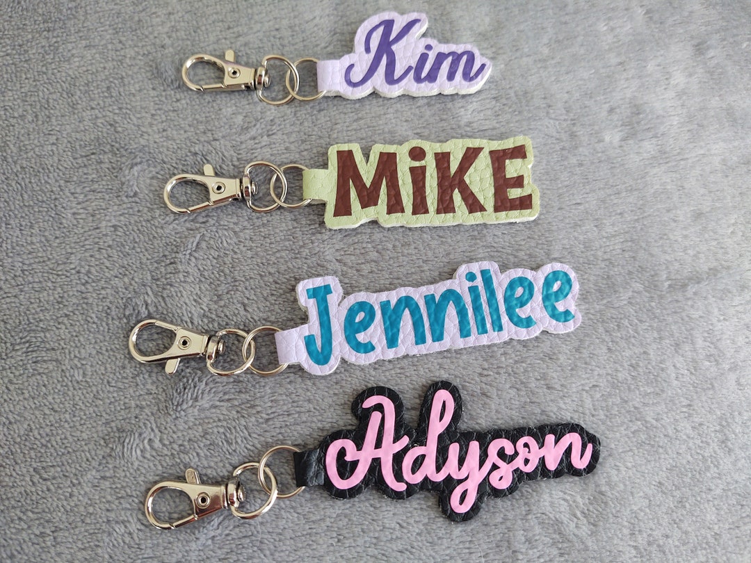 Personalized Name Key Chain or Zipper Pull Charm Clip Made With Faux ...