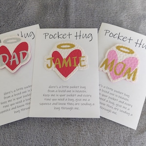 Pocket Hug - Angel in Heaven. Personalize With the Name of Your Loved ...