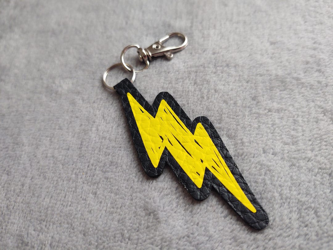 Lightning Bolt Key Chain Charm Clip or Zipper Pull Made With Faux ...