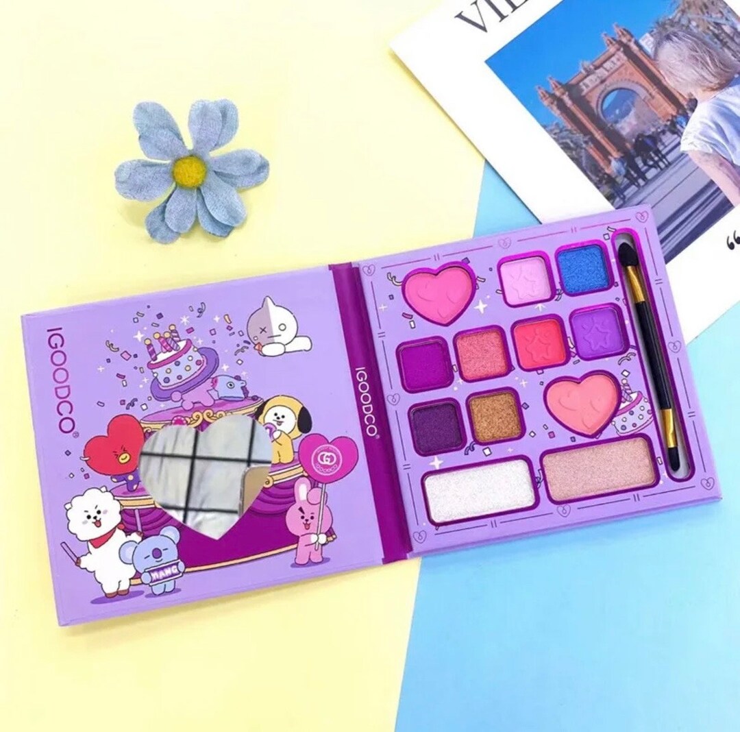 BT21 Eyeshadow 12 Colors Shimmer Eyeshadow Makeup Palette for Eyes ...