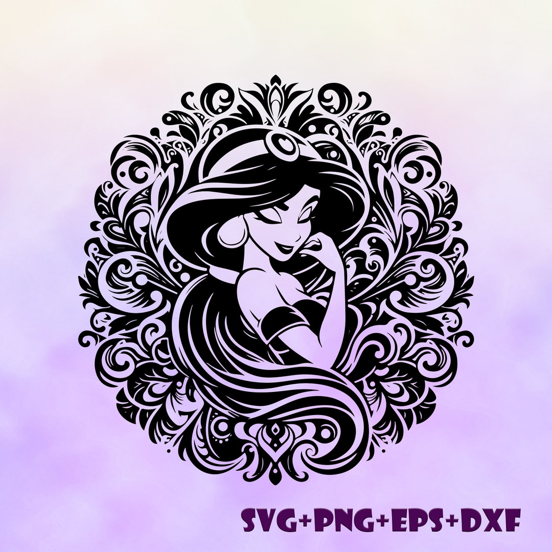 Aladdin Svg , Princess Jasmine Svg, Mandala Svg, Silhouette Cut Files ...