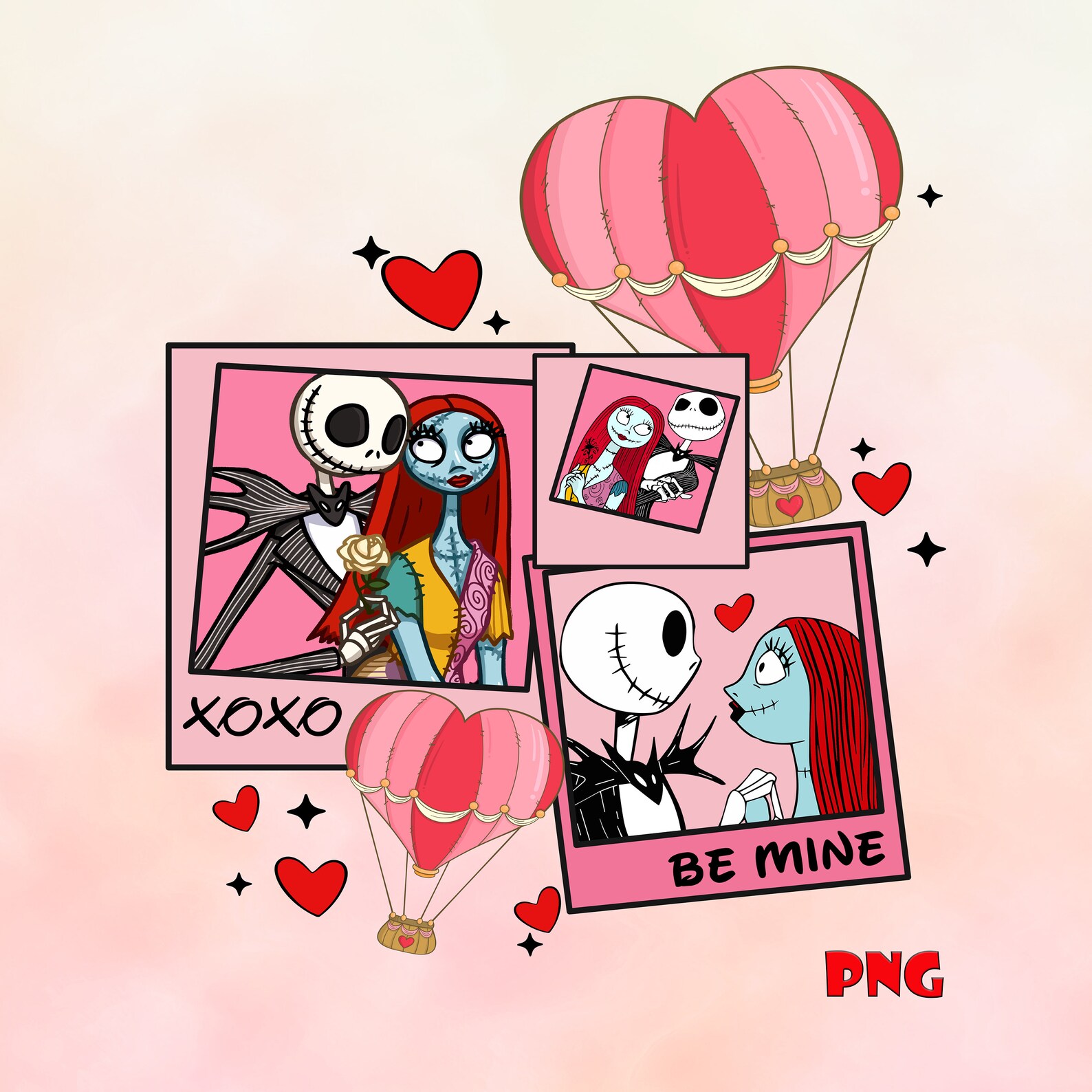 Bundle Jack Skellington and Sally Cupid Vibes Png, Happy Valentine's ...