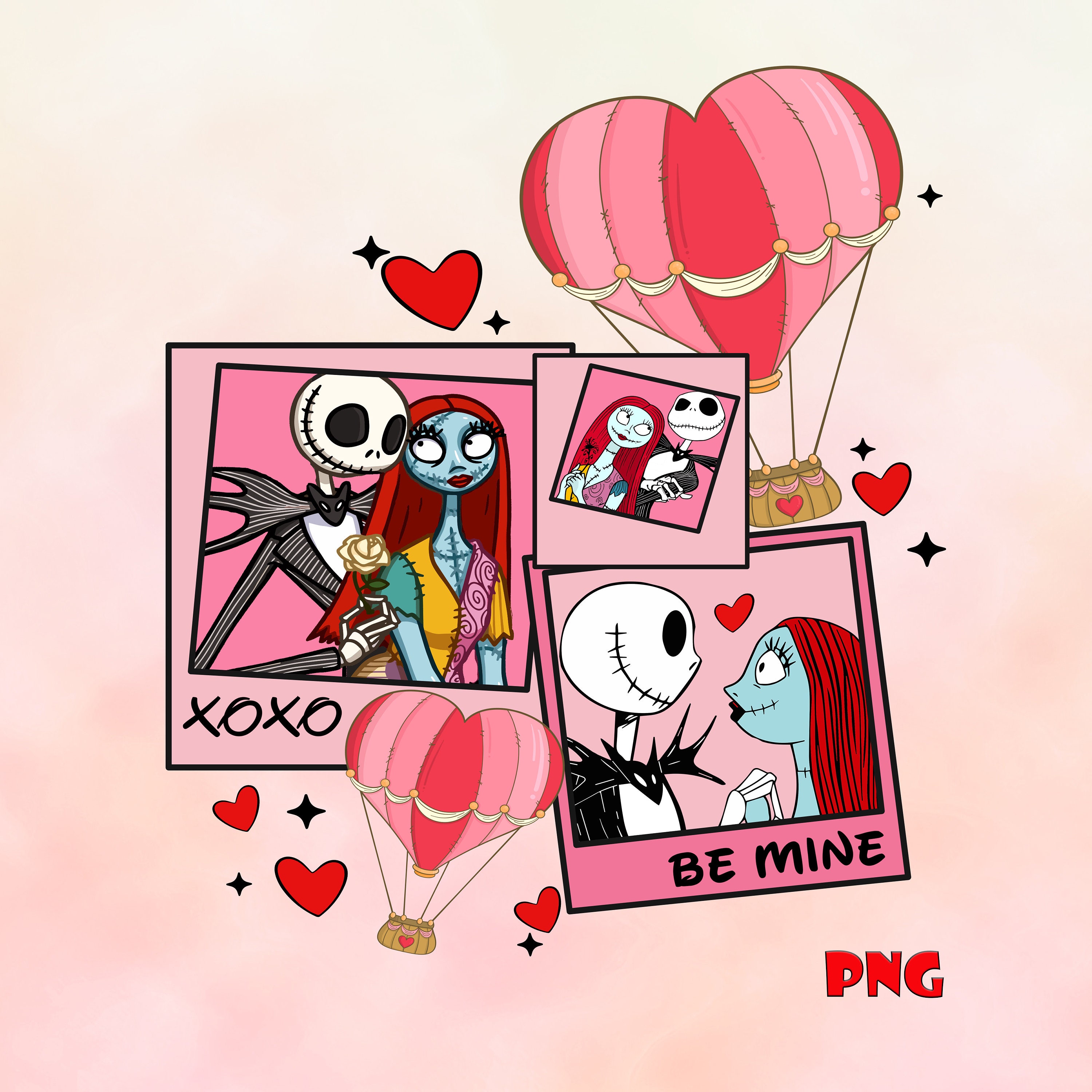 Bundle Jack Skellington and Sally Cupid Vibes Png, Happy Valentine's ...