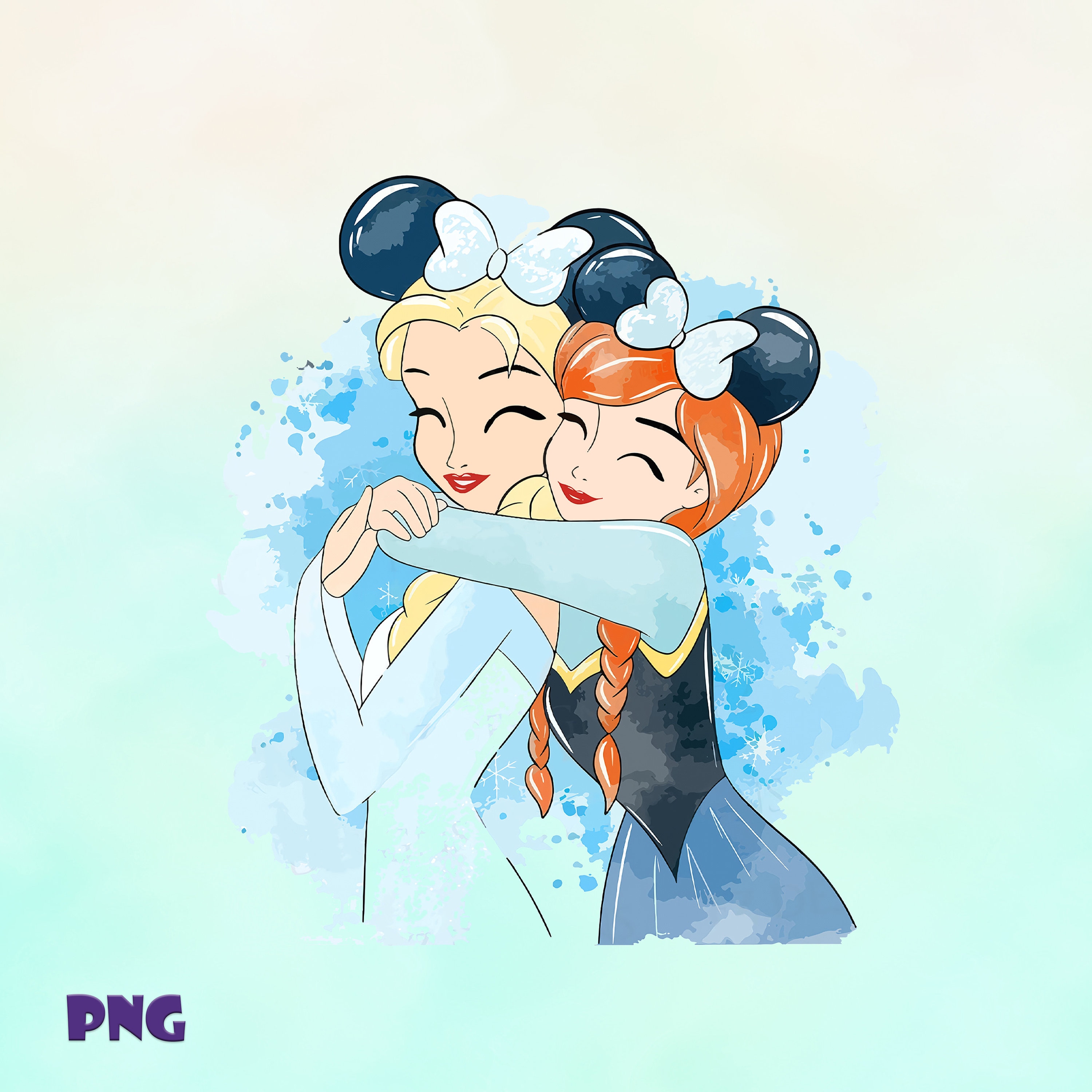 Princess Frozen Elsa Abd Anna Besties Best Friends Sisters Hugging PNG ...