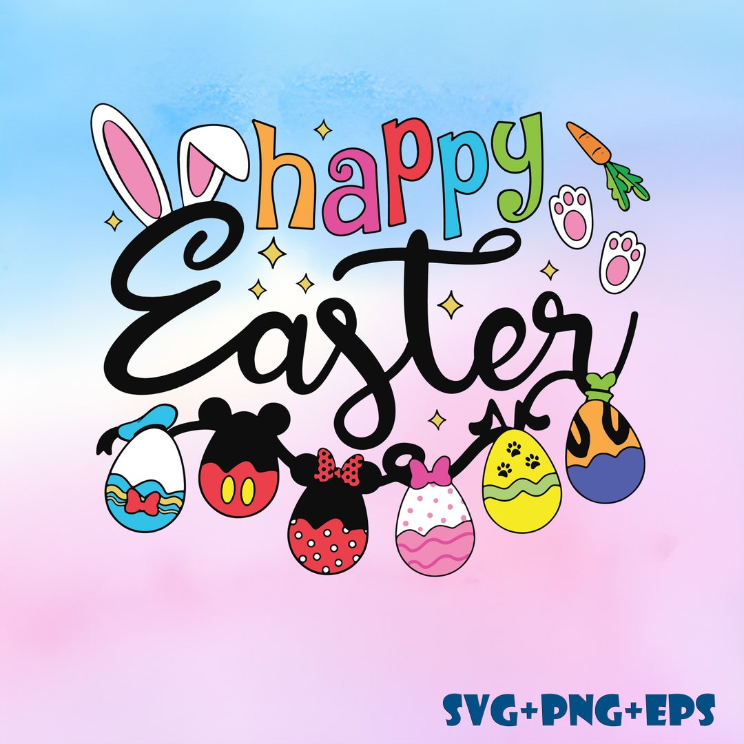 Happy Easter Mickey Mouse and Friends Daisy Donald Duck Goofy Chip and ...