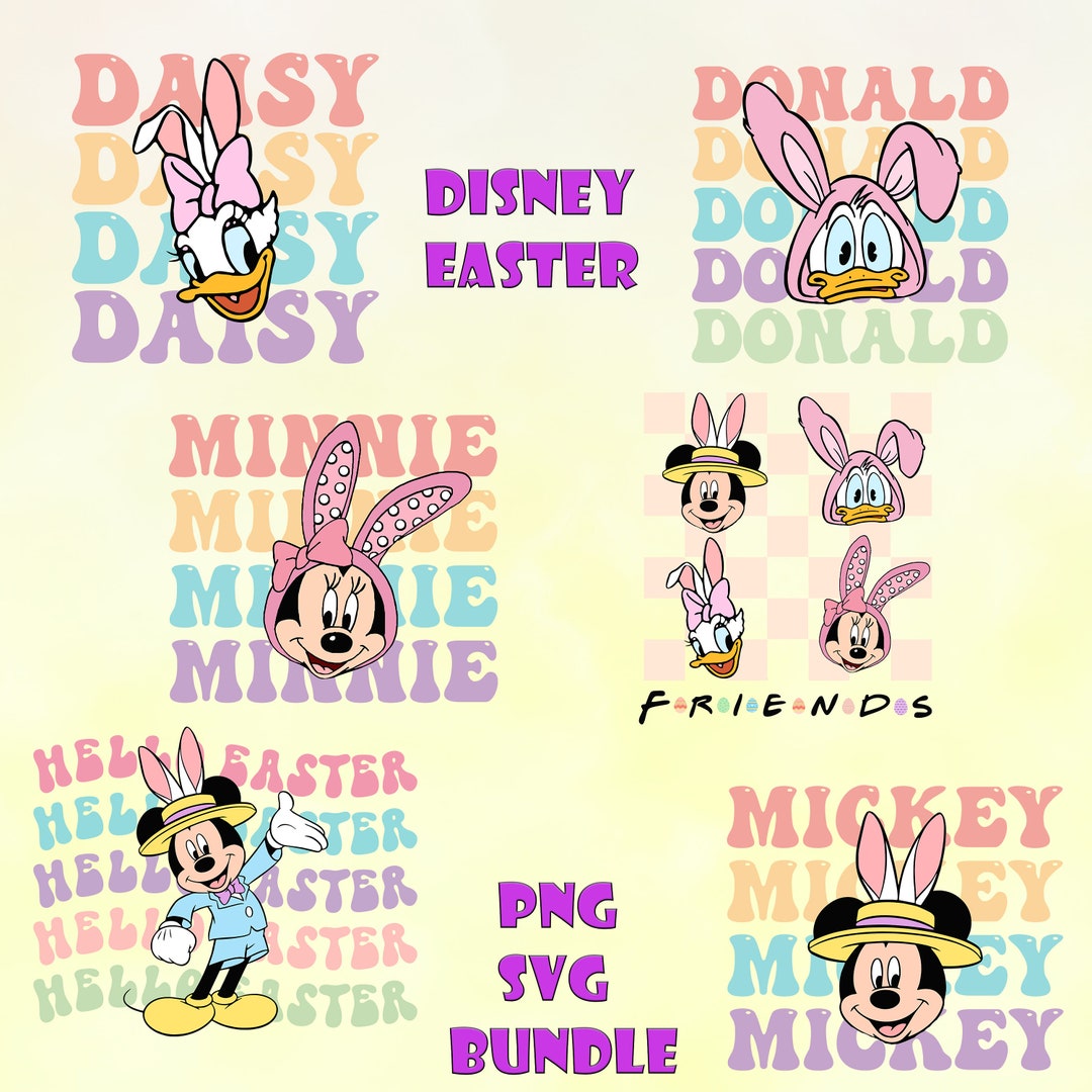 Mickey and Friends Easter Bundle, Wınnıe the Pooh Easter SVG / Mickey ...