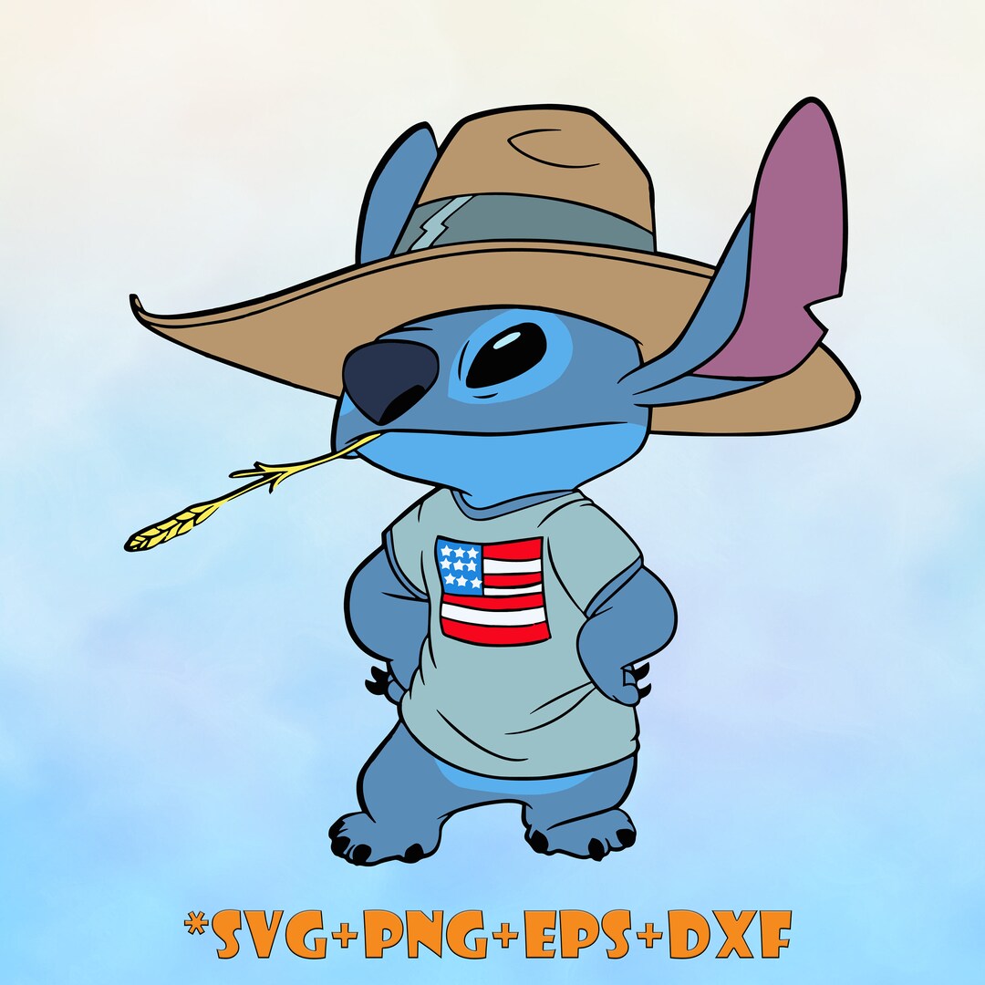 Stitch and Lilo 4th of July US Flag Png, Happy 4th of July, Red White ...