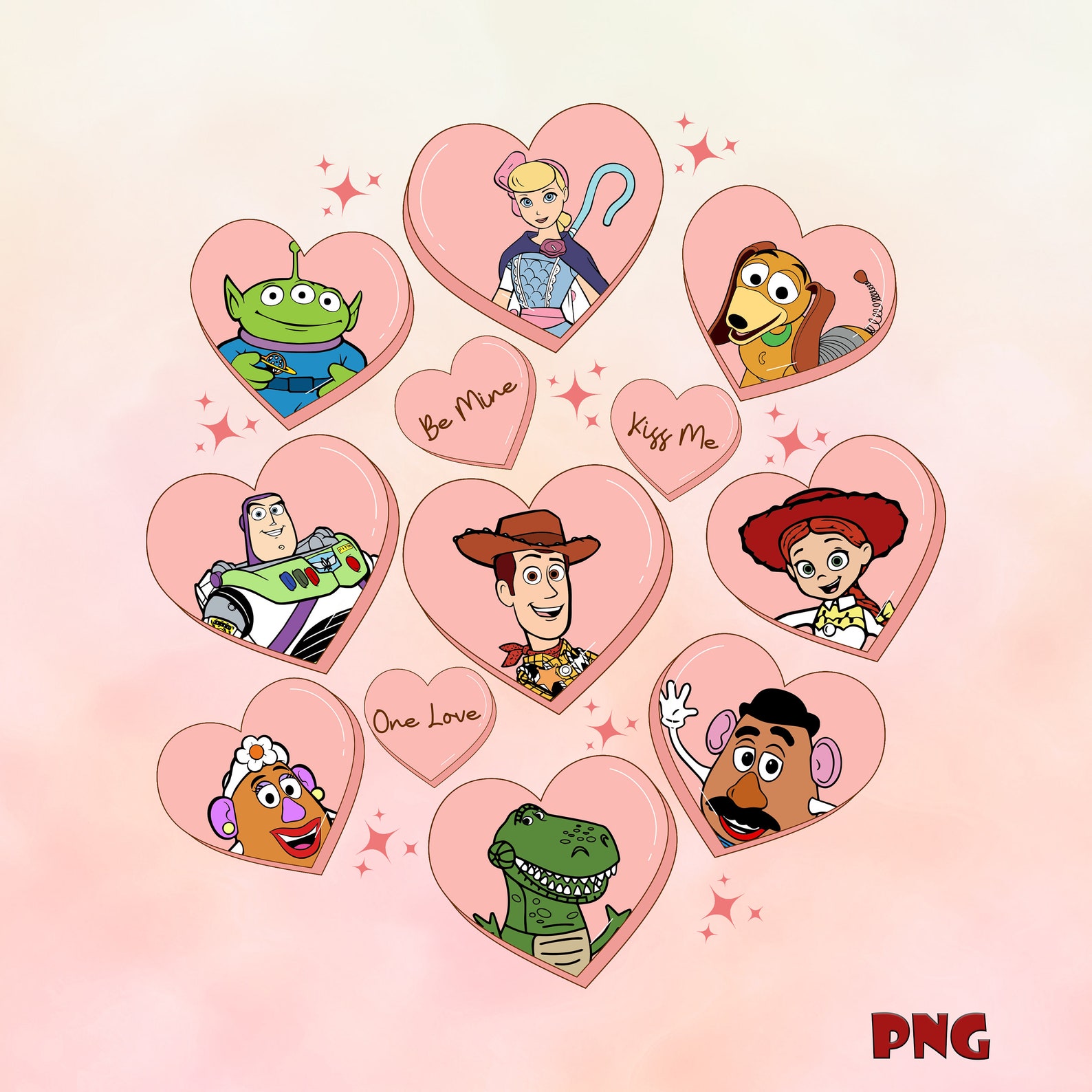 Happy Valentine PNG, Valentines Toy Story Png, Retro Valentines Png ...