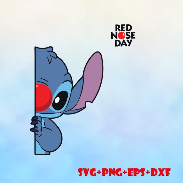Stitch Red Nose Svg - Etsy UK