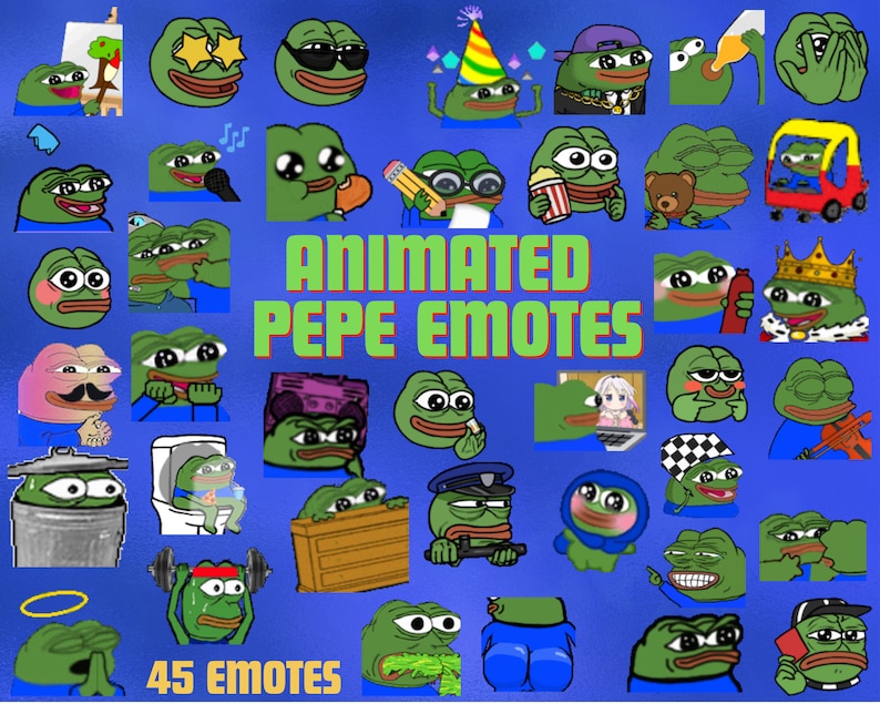45 ANIMATED PEPE Emotes Pack Twitch Emotes Discord Emotes Text Emotes ...