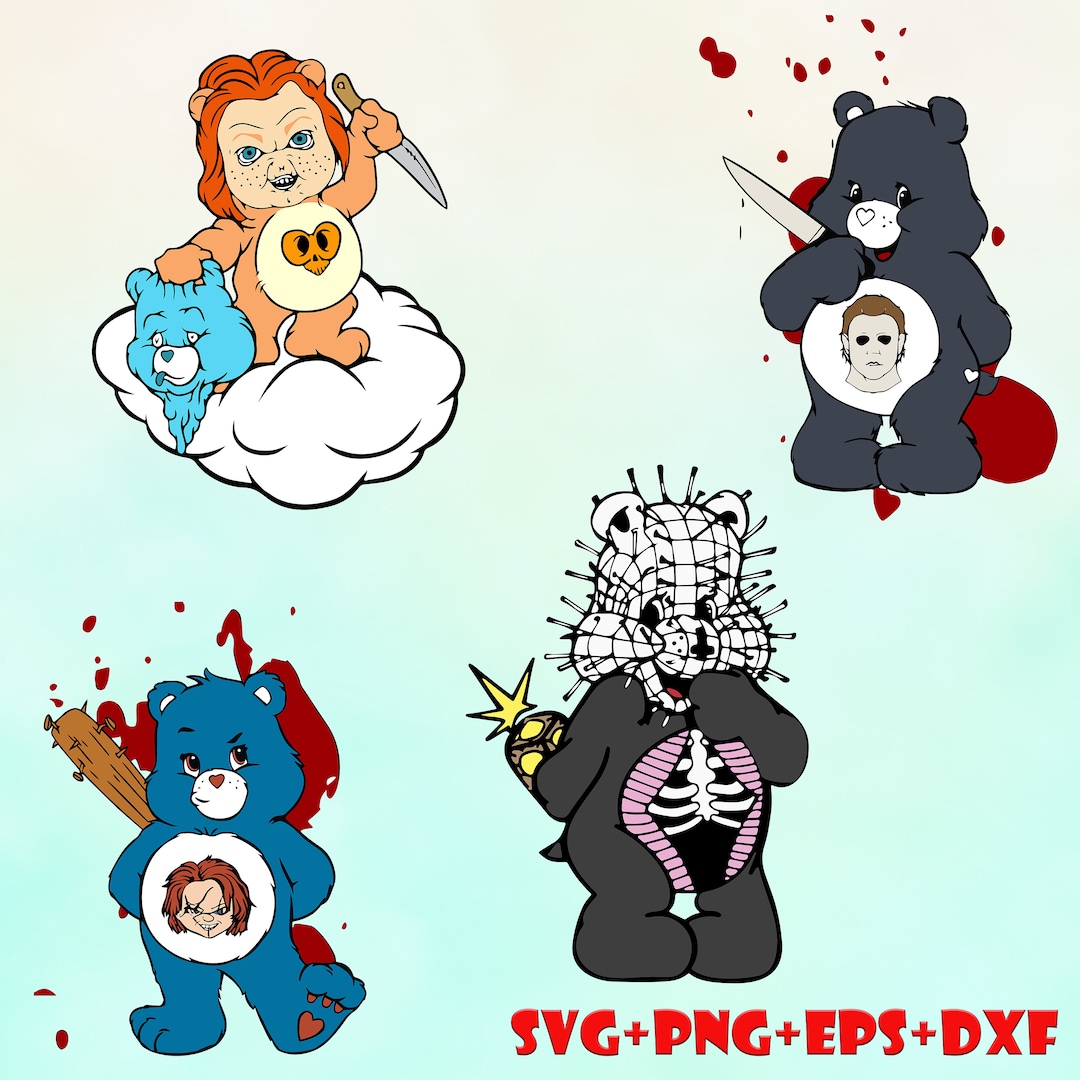 Horror Scare Care Bears Halloween SVG Bundle, Care Bears Horror Movie ...