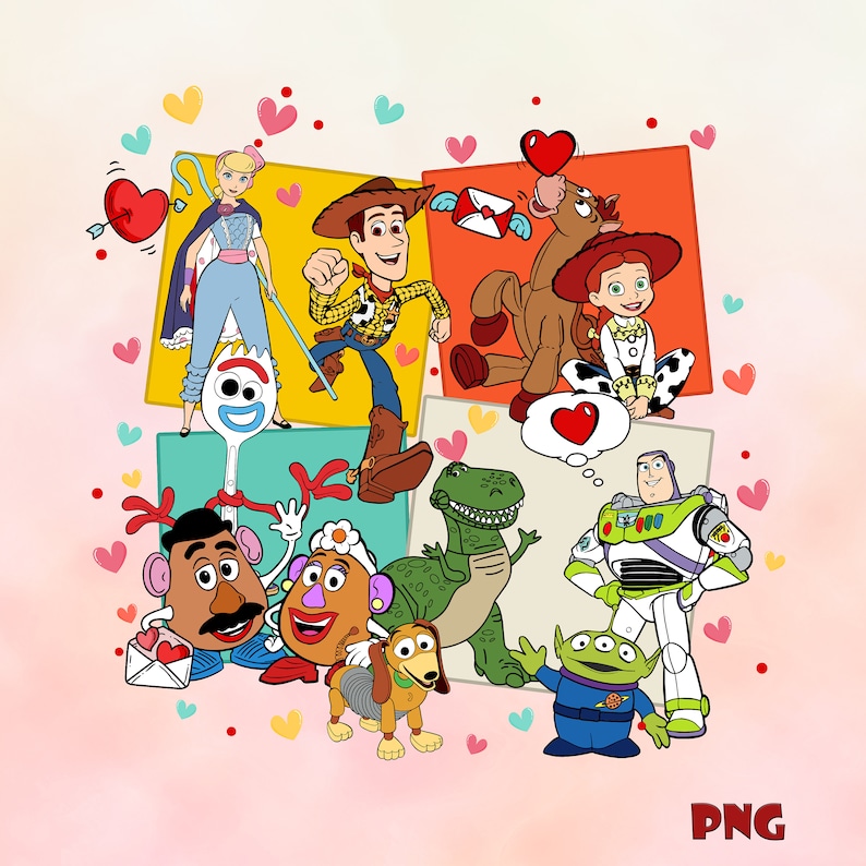 Happy Valentine PNG, Valentines Toy Story Png, Retro Valentines Png ...