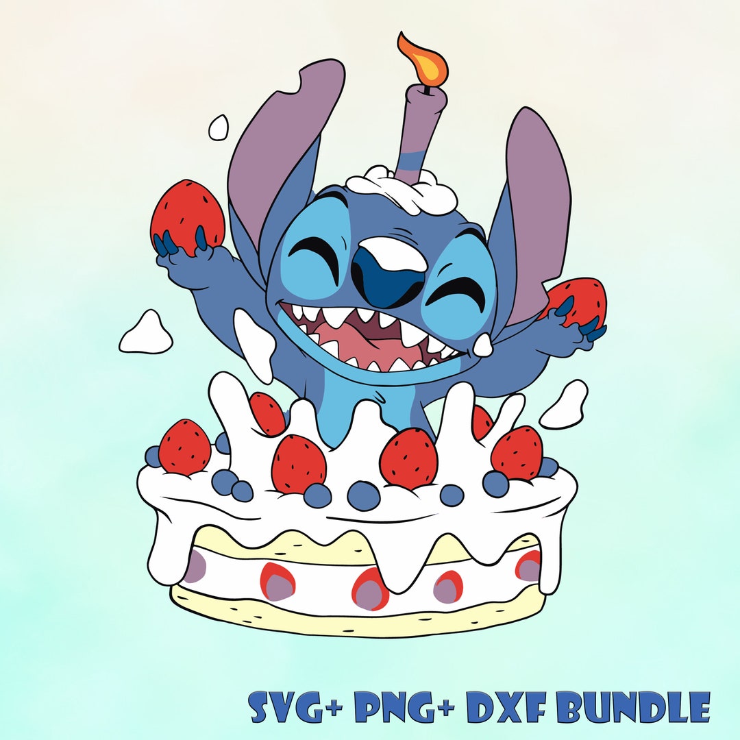 Bundle Stitch Birthday Cake SVG , Celebration Birthday Png, Magical ...
