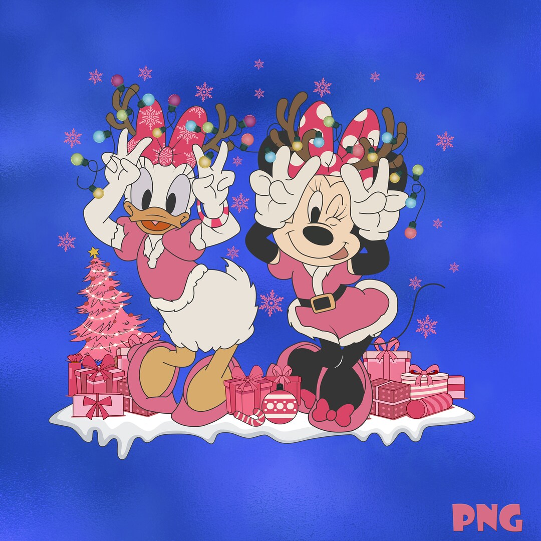 Minnie Mouse and Daisy Duck Besties Best Friends Pink Christmas Png ...