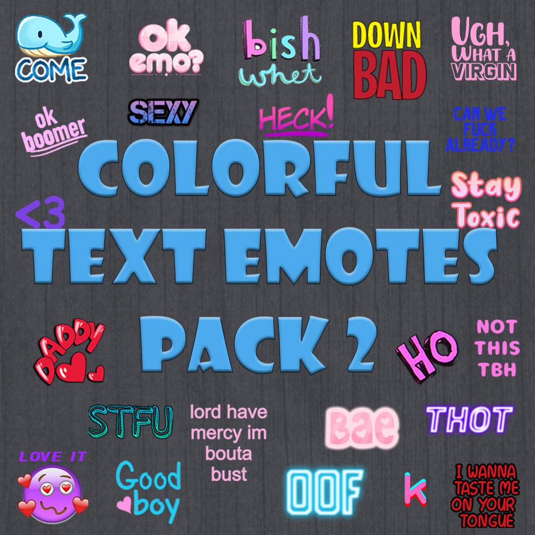 300 Colorful Text Emotes Pack Twitch Emotes Discord - Etsy UK