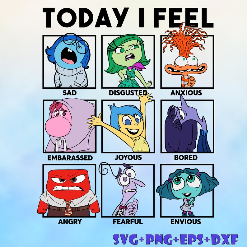 Inside Out Today I Feel SVG PNG, Feel All Your Emotions , Mood SVG , Mental Health Matter Svg ...