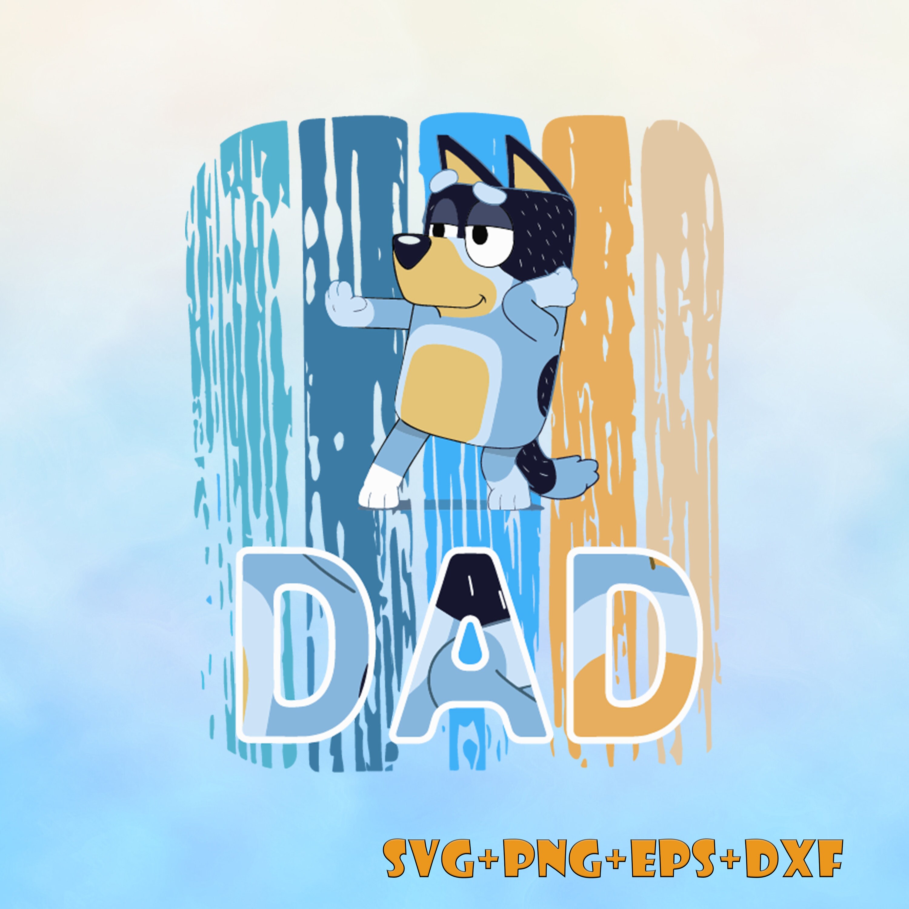 Funny Bluey Dad Dancing Bandit Heeler SVG , Bluey Cartoon Fathers Day ...