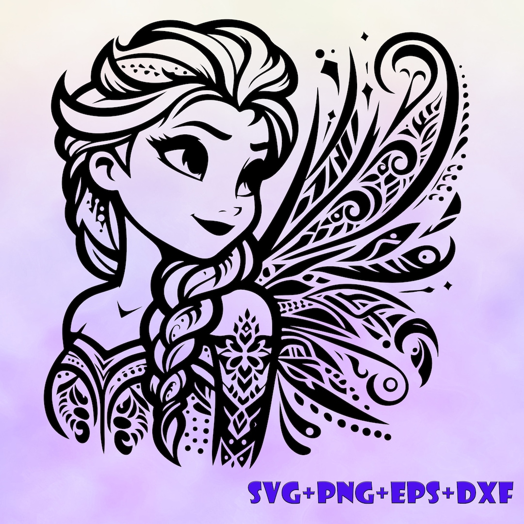 Elsa Mandala SVG, Princess Zentangle Elsa, Frozen Svg, Silhouette Cut ...