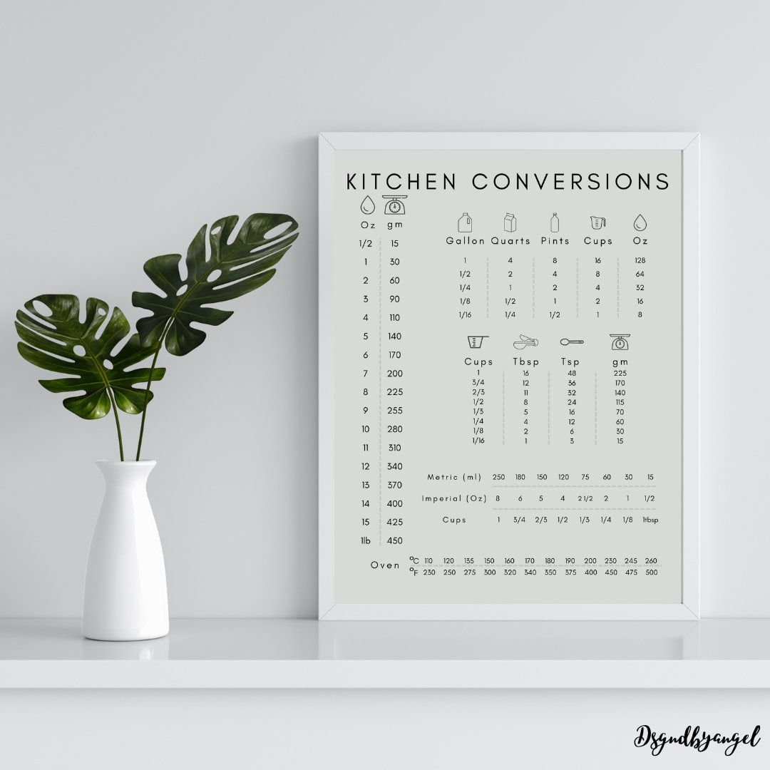 Kitchen Conversion Chart Oven Temperature Kitchen Guide Printable ...